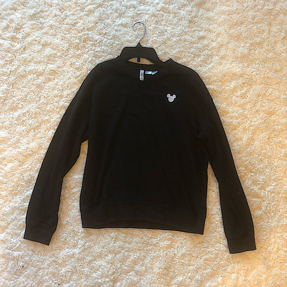 Disney | Tops | Mickie Mouse Stich On Black Long Sleeve | Poshmark